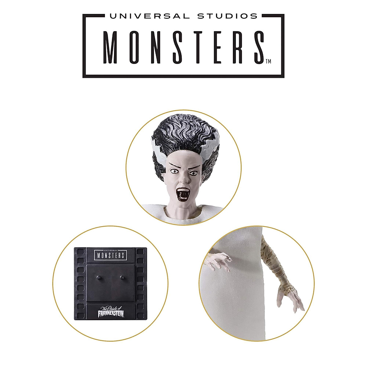 BendyFigs The Noble Collection Universal Monsters Bride of Frankenstein