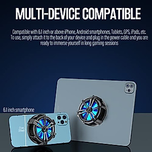 Phone Cooler, Magnetic Phone Cooling Fan for iPhone/Android/Tablet/iPad, iPhone12&13 Series MagSafe Compatible, Dual Cooling Chip Mobile Phone Radiator, Cell Phone Cooler for Gaming, Live Stream, Vlog