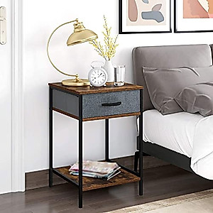HIGOH Bedside Table Bedside Table Bedside Table with Drawer Locker Shelf Bedside Table for Bedroom Living Room