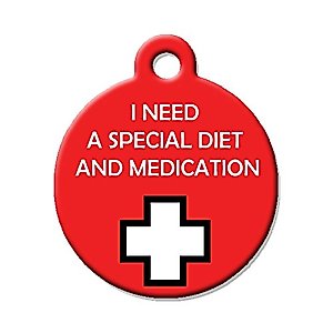 Medical Alert Dog Cat Pet ID Tag - "I Need A Special Diet and Medication" - Perso...