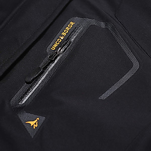 MOERDENG Men's Waterproof Ski Jacket Warm Winter Snow Coat Mountain Windbreaker Hooded Raincoat, Black, Large