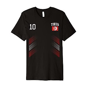 Tunisia Soccer Fan Jersey Tunisian Flag Football Lover Premium T-Shirt