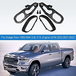 JDMSPEED New Heavy Daty Front Car Tow Hooks Left & Right with Hardware Black Replacement for Dodge Ram 1500 DT with 3.6L 5.7L Engine 2019 2020 2021 2022 Replaces 82215268AB 82215268AB 68272945AB