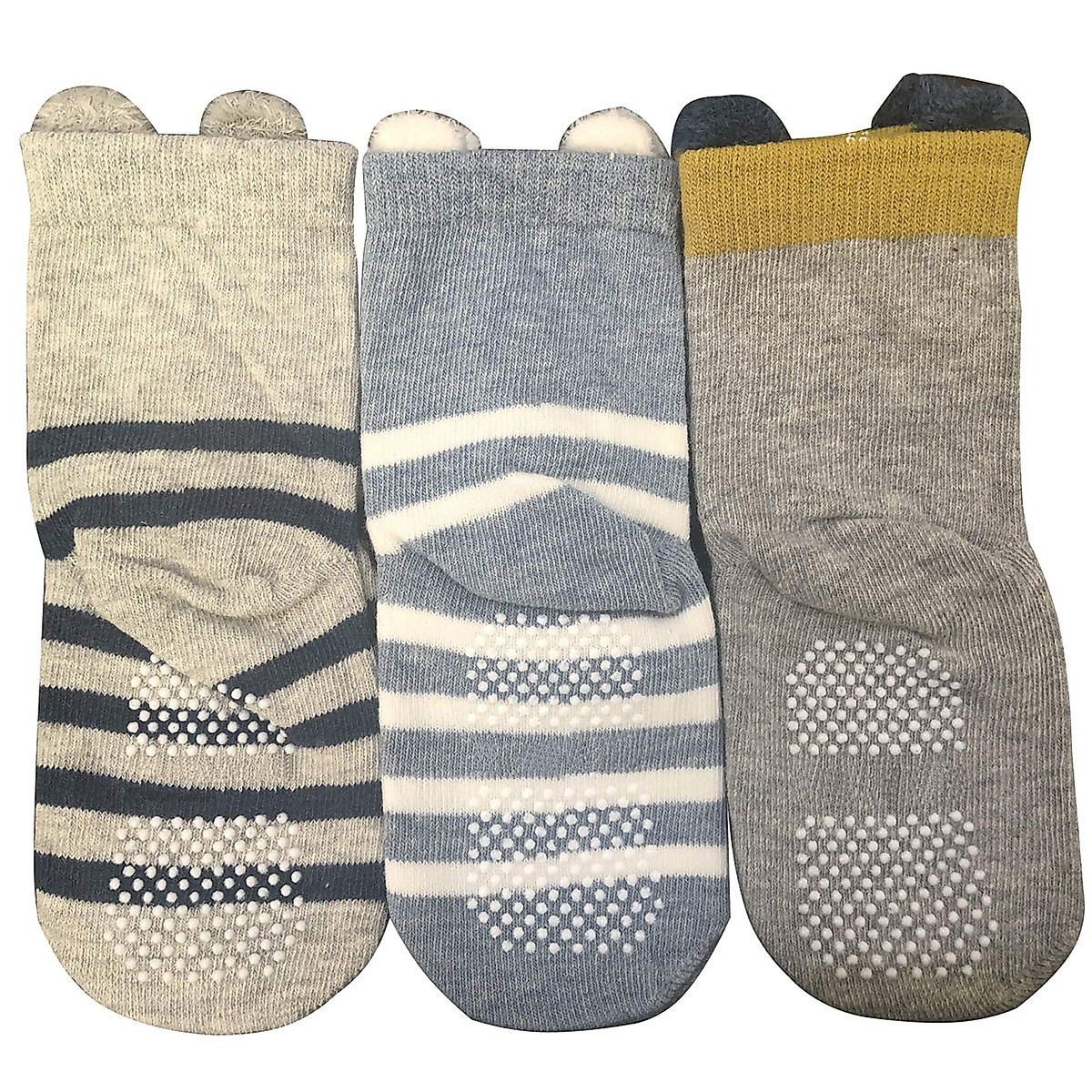 BSLINO Baby Socks 6 Pairs Non Skid 12-36 Months Baby Boys Girls Toddler Anti Slip Skid Slipper Stretch Socks Footsocks Sneakers Socks