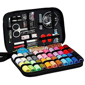 99 Pcs Sewing Kit Premium Sewing Supplies Case Portable Travel Home Needle Thread with Thread,Threader Needle,Tape Measure, Scissor, Thimble