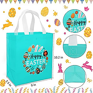 Easter Gift Bags with Handles for Kids - 9 Pack Easter Baskets, Easter Goodie Bags, Egg Hunt Bags, Easter Baskets Bulk, School Party Favors Supplies, 3 Styles, 3Pcs Each for Design 9"x10.2"x5.5"