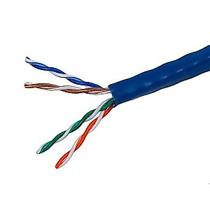 Monoprice 1000FT 24AWG Cat5e 350MHz UTP Solid, Riser Rated (CMR), Bulk Ethernet Bare Copper Cable - Blue
