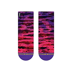 MERGE4 Purple Water Color Quarter Crew Socks for Men and Women