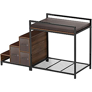 GDLF Bunk Beds Window Perch for Dogs Bedside Lounge Elevated Dog Bed Multi-Level Platform with Foam Upholstery, Non-Slip Pad and Storage