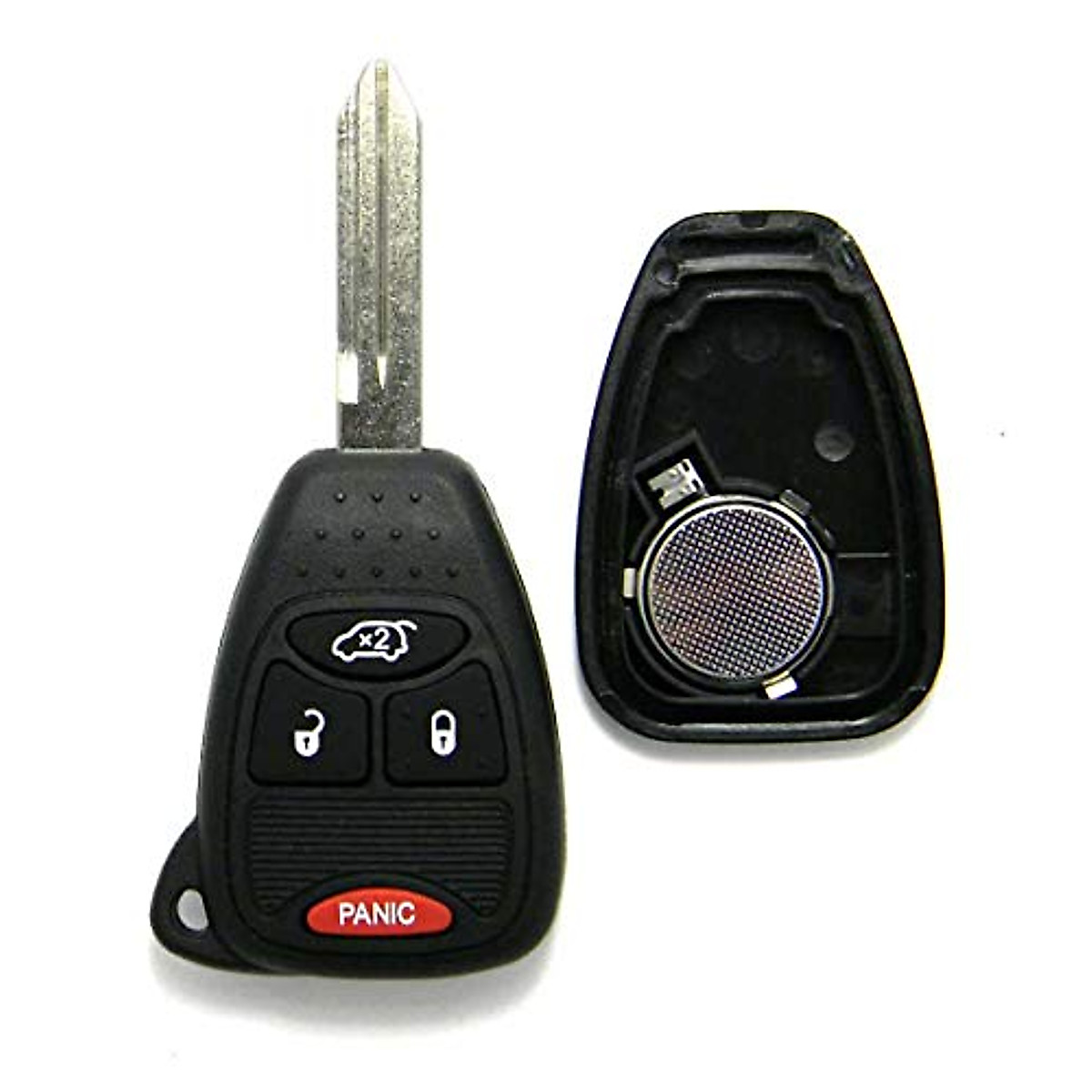 Replacement Case Compatible With Chrysler & Jeep 4-Button Remote Head Key Fob (FCC ID: M3N5WY72XX, M3N65981772)