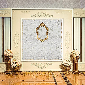 Flower Wall Panels Backdrop Décor: Blosmon White Artificial Floral Backdrop for Wedding Party Baby Bridal Shower, 12 Pcs Hanging 3D Fake Hydrangea Wall Decoration, Silk Faux Hydrangea Flower