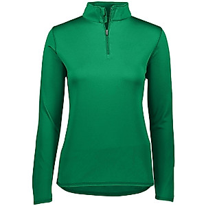 Augusta Sportswear Ladies Attain Wicking 1/4 Zip Pullover - Women's Running Long Sleeve Jacket with Sun Protection, Kelly, Large