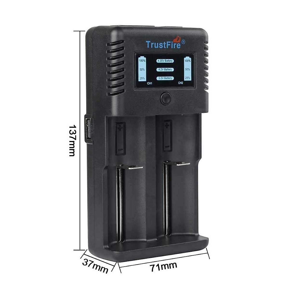 TrustFire TR-019 32650 Battery Charger - 2 Slots for Li-ion IMR LiFePO4 10440 14500 16340 18650 26650 32650