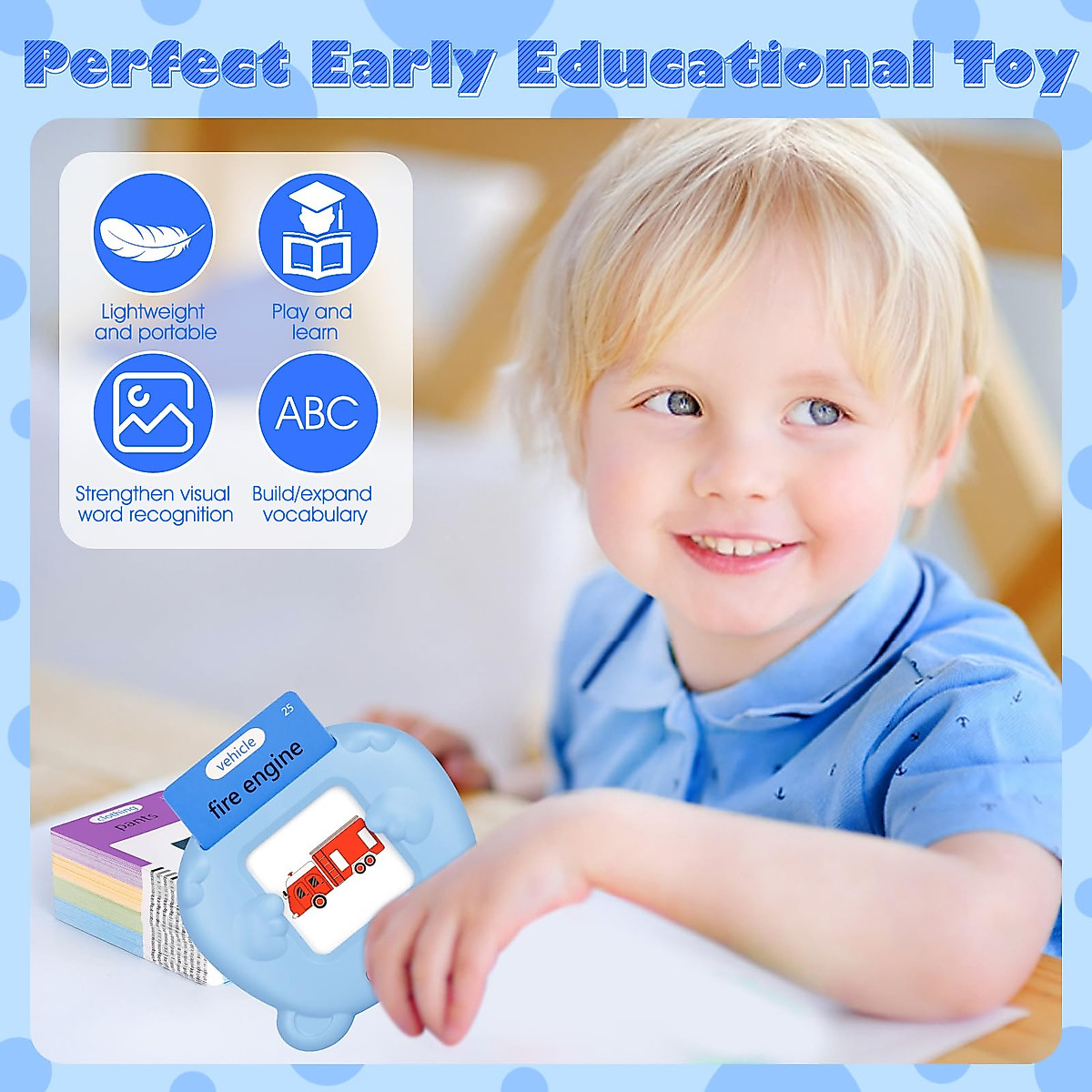 SEKEAHU Learning Toddler Toys for 2 3 4 5 6 Year Old Boys and Girls Gifts, Learning Talking Flash Cards with 224 Sight Words, Speech Therapy Toys, Autism Sensory Toys