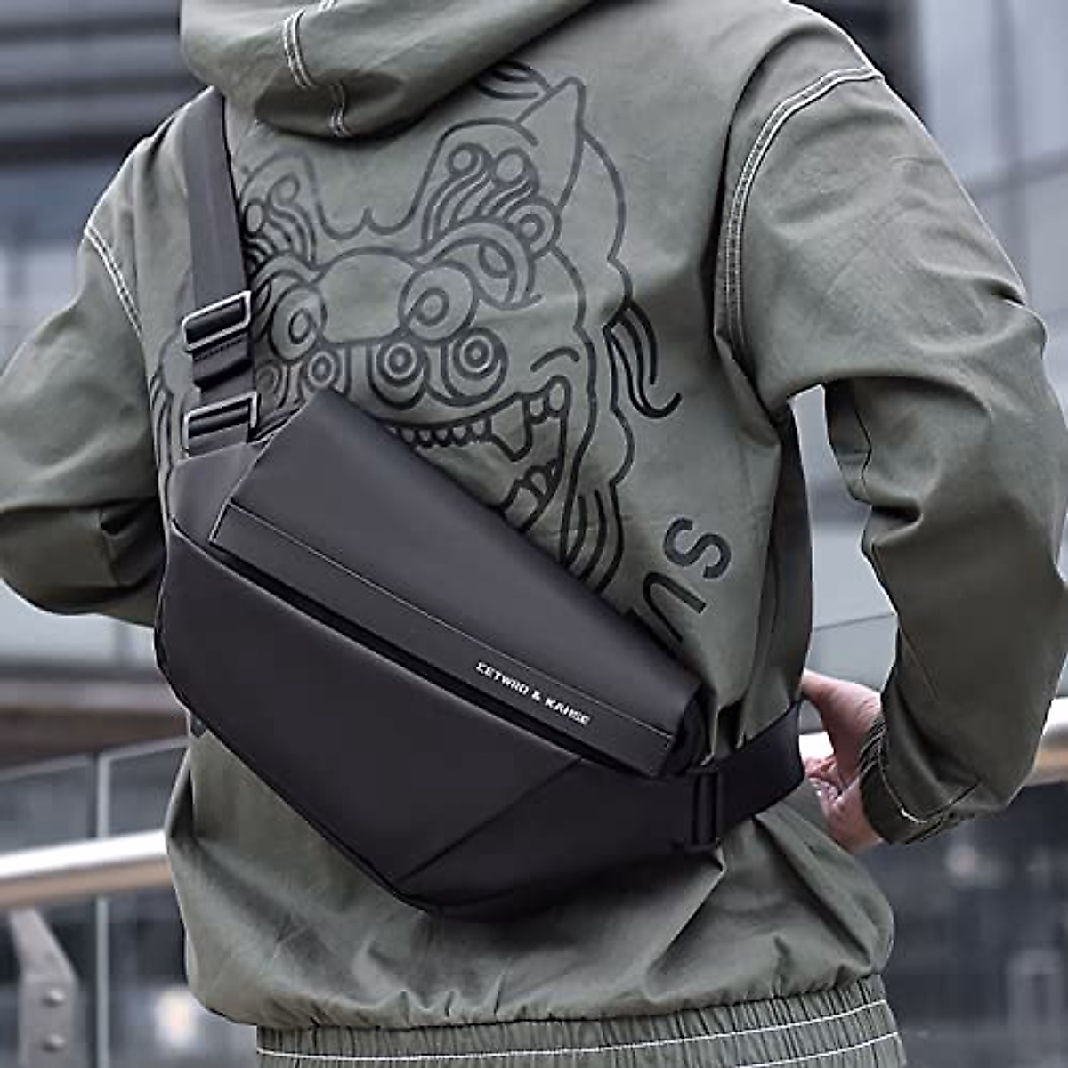 Furixin Messenger Bag Sling Backpack for Men,Casual shoulder bag Large Capacity Waterproof Chest Bag,11 Inch Ipad Crossbody Bag