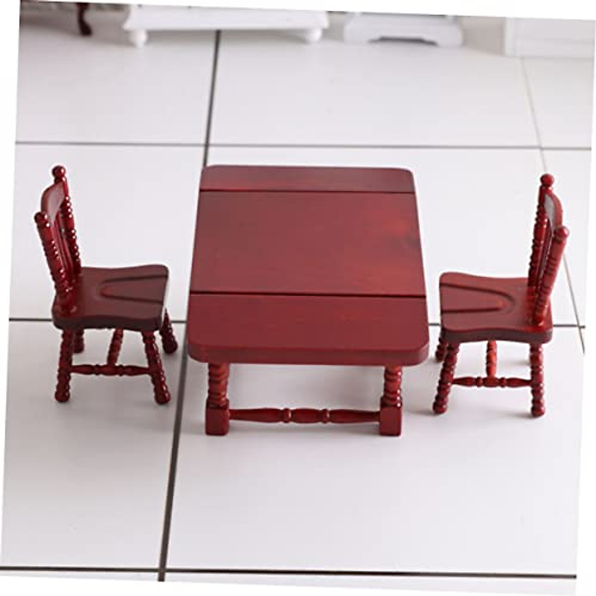 Housoutil 1 Set Folding Table and Chair Set Book Shelf Decor Kids Folding Table and Chairs Kids Mini Toys Mini Living Room Set Furniture Sets Dollhouse Furniture Set Mini Desk Furniture
