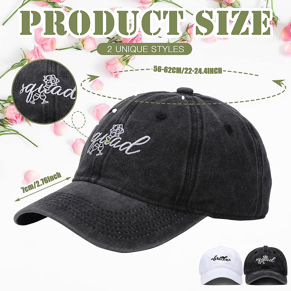 Preboun 11 Pcs Bachelorette Party Hats Bride Baseball Caps Bridesmaid Baseball Trucker Hats Bachelorette Party Supplies Adjustable Cotton Tribe Hats for Bridal Shower Wedding Gift