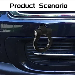 Car Front Bumper Tow Hook, Metal Bumper Pulls Trailer Rotary Tow Hooks, Universal Foldable Auto Repair Parts, Suitable for Truck SUV Car (Black)