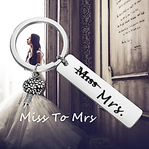 LQRI Bride Gift Miss to Mrs. Keychain Wedding Jewelry Bride To Be Gift Bridal Shower Gift (welry Bride To Be Gift Bridal Shower Gift (welry Bride To Be Gift Bridal Shower Gift (Miss to Mrs. Keychain)