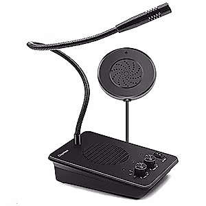 Window Speaker Intercom System Dual Way Anti-Interference Intercommunication Microphone Talk Through Glass,Voice Intercom System for Bunsiness,Bank Counter,Store,Restaurant,Office,Station,School