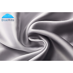 BlueHills 22 Momme 100% Pure Mulberry Natural Soft Both Sides Silk Pillowcase for Hair and Skin Hidden Zipper Luxurious 2 Pack Fine Silk Pillow Cases Gift Set (Gift Pack 3 Piece Queen, Silver Grey)