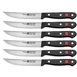 Wusthof Gourmet Six 6-Piece German Precise Laser Cut High Carbon Stainless Steel Kitchen Steak Knife Set – Model 9728