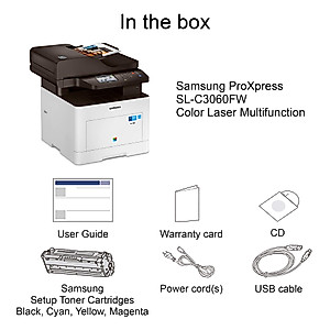 SAMSUNG ProXpress C3060FW All in One Color Laser Printer with Wireless & Mobile Connectivity, Duplex Printing, Print Security & Management Tools (SS212A)