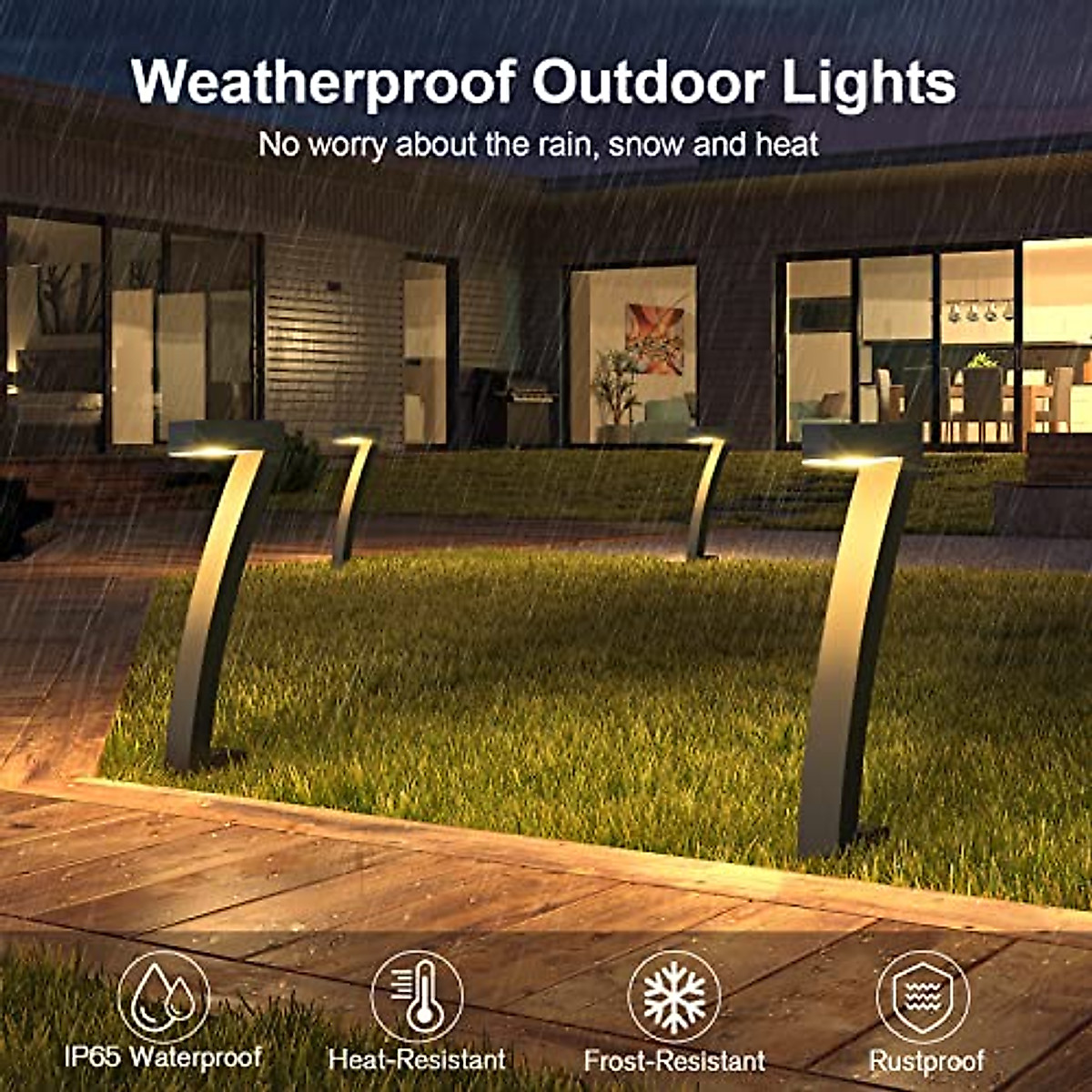 WdtPro Solar Outdoor Lights Pathway, 6 Pack Bright Outdoor Solar Lights Waterproof, 12 Hrs Solar Garden Lights Decorative, Auto On/Off Solar Lights for Outside Landscape Path Yard Walkway Driveway