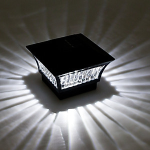 GreenLighting - Solar Post Lights - Solar Lights Outdoor Garden - Solar Fence Post Lights - Solar LED Post Cap Light for 4X4 Wood, 5X5 PVC - (Sleek, 4 Pack, Black Aluminum)