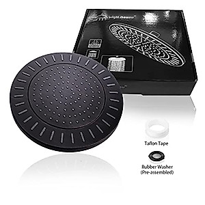 BRIGHT SHOWERS Rain Shower Head, 9 Inch High Pressure Waterfall Showerhead with Adjustable Angle and Anti-clogging Silicone Nozzles, Luxury Bathroom Overhead Shower, Oil-Rubbed Bronze