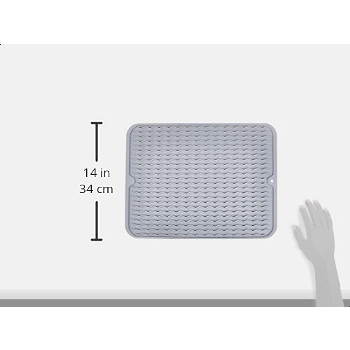 AmazonCommercial Silicone Dish, Sink Drying Mat, Reusable, Easy to Drain and Clean, 15.8 x 12-Inches