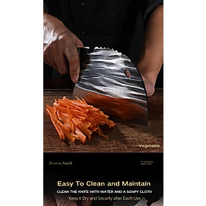 Huntex Smith Hand forged High Carbon steel Serbian Chef’s knife, Wood Handle Butcher Chef Meat Cleaver,Kitchen Knives,Hunting Cleaver,Set Green