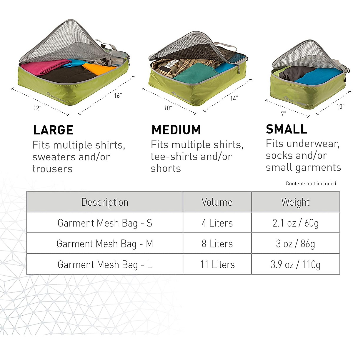 Sea to Summit Travelling Light Garment Mesh Bag Packing Organizer, Small, Black