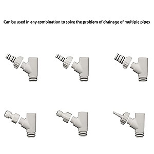 Kitchen Sink Sewer Drain Pipe Holder, Bathroom Wash Basin Y Type Drain Connection Purifier Drain Dishwasher Drain Multi-Channel Anti Odor Sewer, Drain Multi Channel Connector Multi Purpose Drain