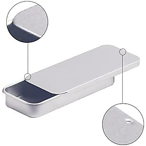 3 PCS Metal Tin Box Containers Rectangular Empty Hinged Tins Box Containers 3.15 by 1.34 by 0.4 Inch for Candies Jewelry Crafts Pills Survival Kit