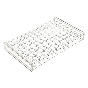 Aicosineg 96Holes Centrifuge Tube Holder 0.43in Acrylic Test Tube Rack Holder Plastic Tube Rack Rectangular Plastic Stand Bracket Rack Test Tube Rack for Labortory Holder Party Favors Decoration Clear
