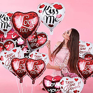 Happy Valentines Day Balloons Party Decorations Supplies - I Love You Kiss Me You are Loved Valentines Balloons Romantic Decorations