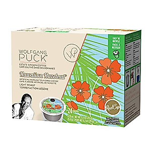 Wolfgang Puck Coffee Single Serve Capsules, Compatible with Keurig K-Cup Brewers, Hawaiian Hazelnut, 24 Count