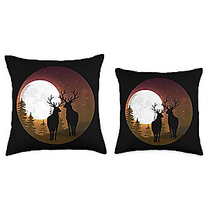 Fawn Wildlife Deer Forest Animal Moonlight Forest Animal Wildlife Nature Deer Throw Pillow, 18x18, Multicolor