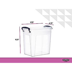 Superio Clear Storage Bins with Lids, Small Stackable Storage Boxes with Locking Latches and Handles (7 Quart(Deep), 2 Pack)