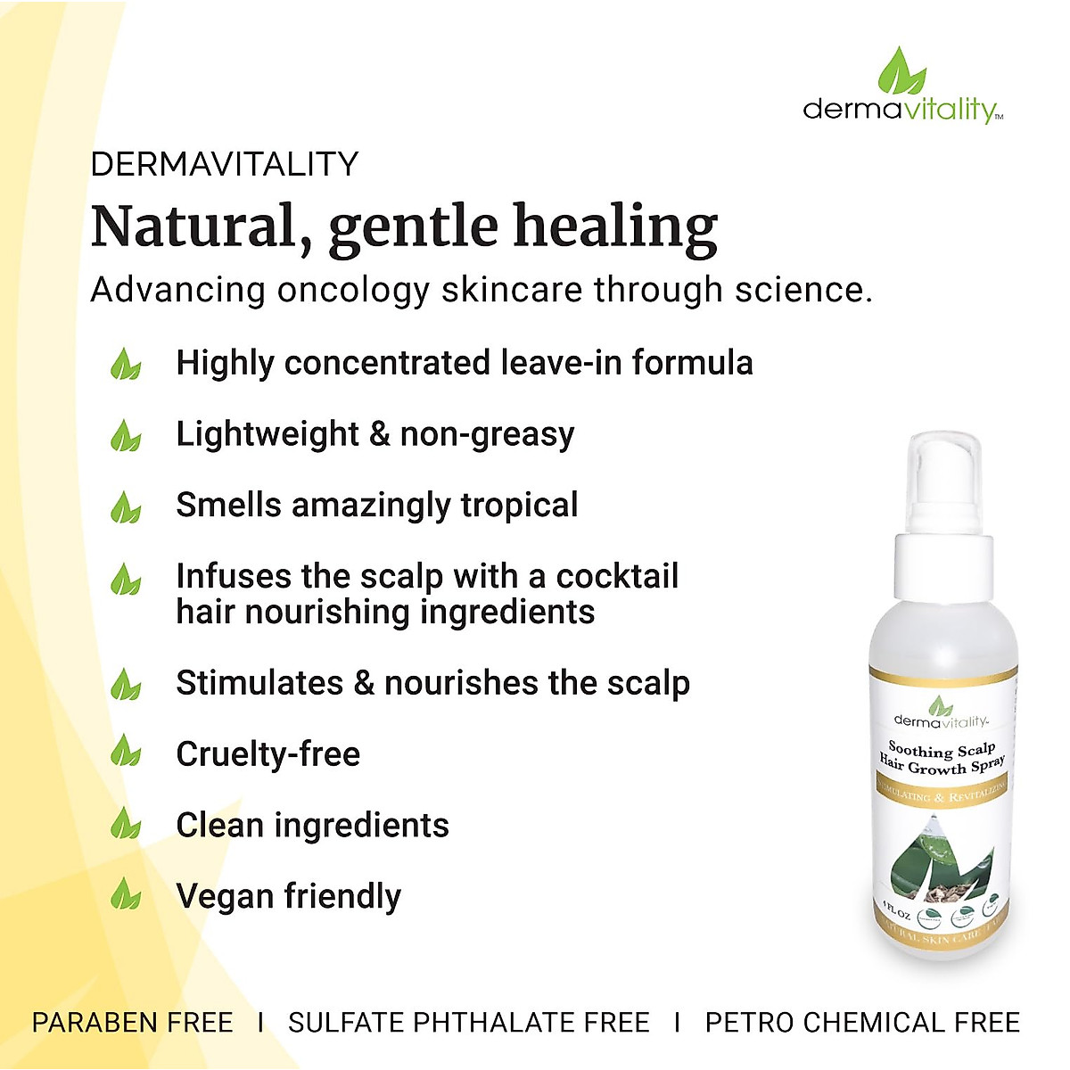 Soothing Scalp Hair Growth Spray. Soothes Dry Itchy Scalp. Hair Loss Treatments for Women and Men, Chemo Patients - 4 Ounces