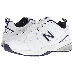 New Balance Men's 608 V5 Casual Comfort Cross Trainer, White/Navy, 10.5