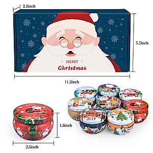 OFUN 8 Pack Christmas Scented Candles Gift Set, 2.5 oz Natural Soy Wax Xmas Aromatherapy Candle Set for Home Scented Decoration, Jar Candles Gifts for Christmas Presents