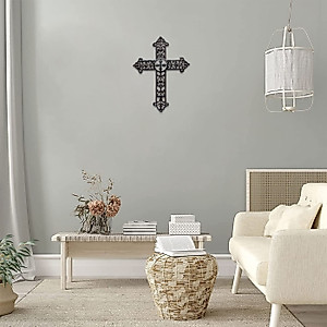 Ontrip Metal Crosses Wall Decor, Crosses Wall Decor 15'', Hanging Crosses Wall Decor, Celtic Cross Wall Decor, Gifts for Families and Friends