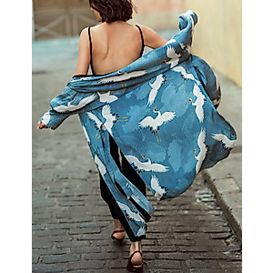 Beach Kimono Cardigans for Women Open Front Swimsuit Cover Up Graphic Print Bathing Suit