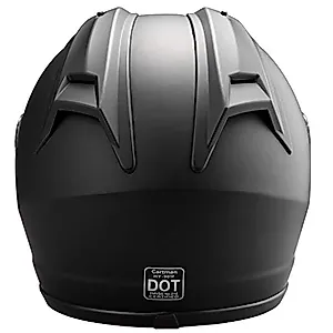 Cartman Full Face Motorcycle Helmet, Comfortable Motocross Off Road Street Bike Helmet Unisex Adult DOT Approved, Lightweight, Aerodynamic, Matte Black, X-Large