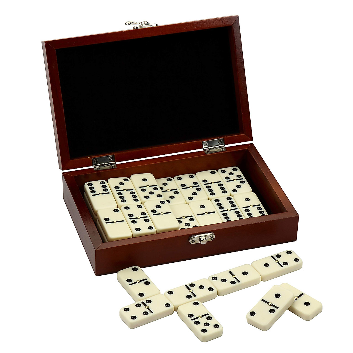 Hathaway Premium Domino Set w/Wooden Carry Case Premium Domino Set w/Wooden Carry Case, Walnut