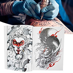 70 Pages Tattoo Coloring Book, Tattoo Template Display Book, Exquisite Tattoo Pattern Design Illustration Reference Book Tattoo Template Book Tattoo Book Different Pattern Design