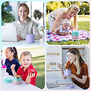 Waysaw Insulated Food Jar Soup Thermos for Hot Food Kids - 13.5 oz Stainless Steel Vacuum Lunch Bento Boxes Containers Leak-Proof Hot Lunch Box Wide Mouth for School Office Picnic (1Pack/Rainbow)