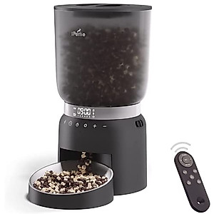 iPettie Hourglass Cat Feeder Automatic with Quickset Remote, 5L/21 Cup Capacity, 1-6 Meals Per Day, 20 sec Voice Recording, Stainless Steel Bowl, Self Feeding Cat Food Dispenser, Auto Cat Feeder